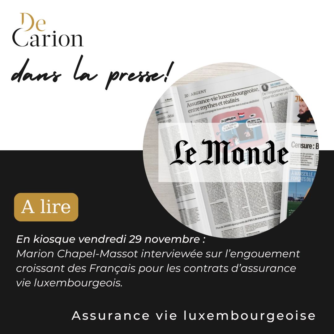 Marion Chapel-Massot dans Le Monde : l’assurance-vie luxembourgeoise ...